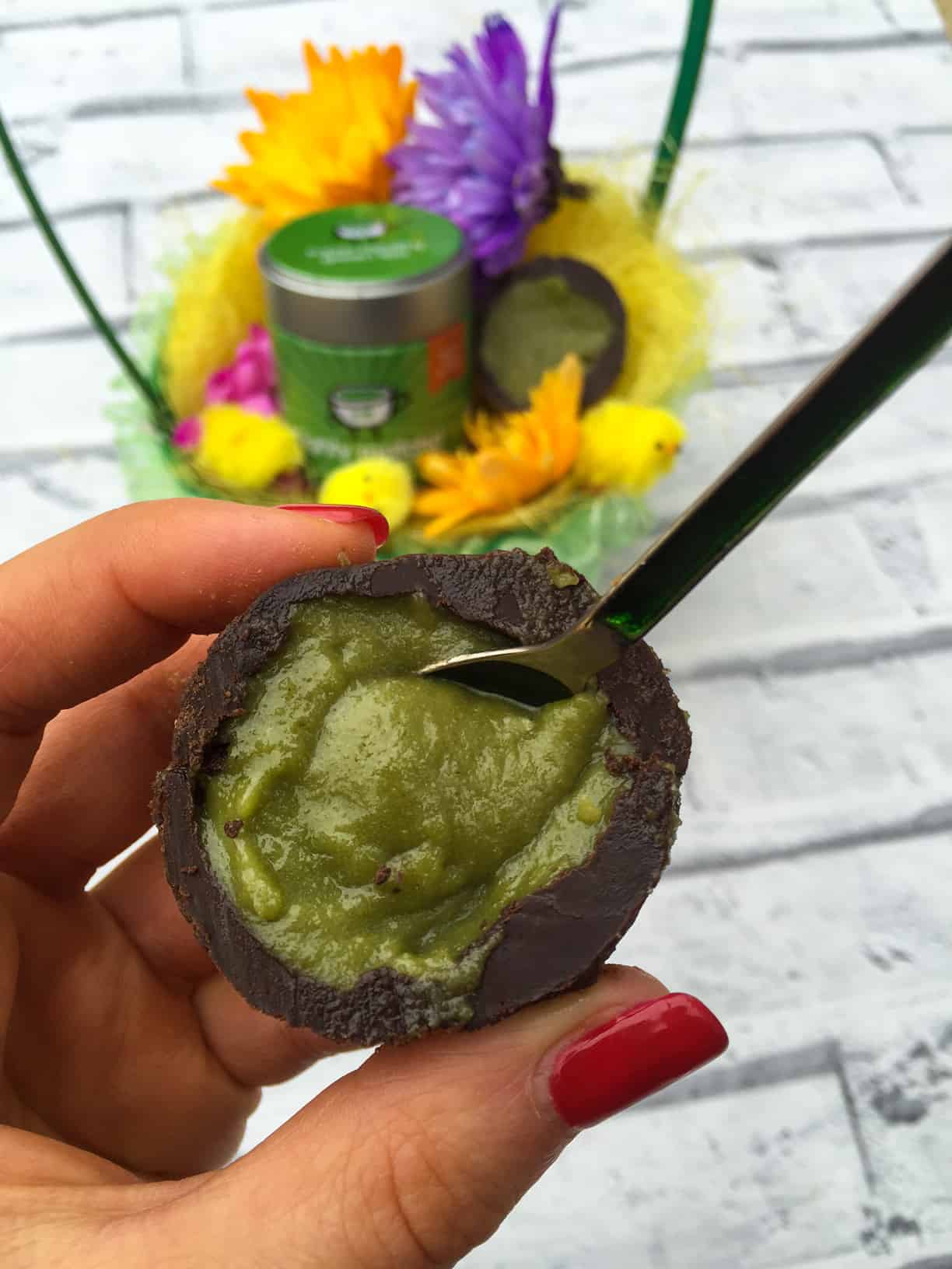 Clean eating chocolate Easter eggs with Mighty Matcha