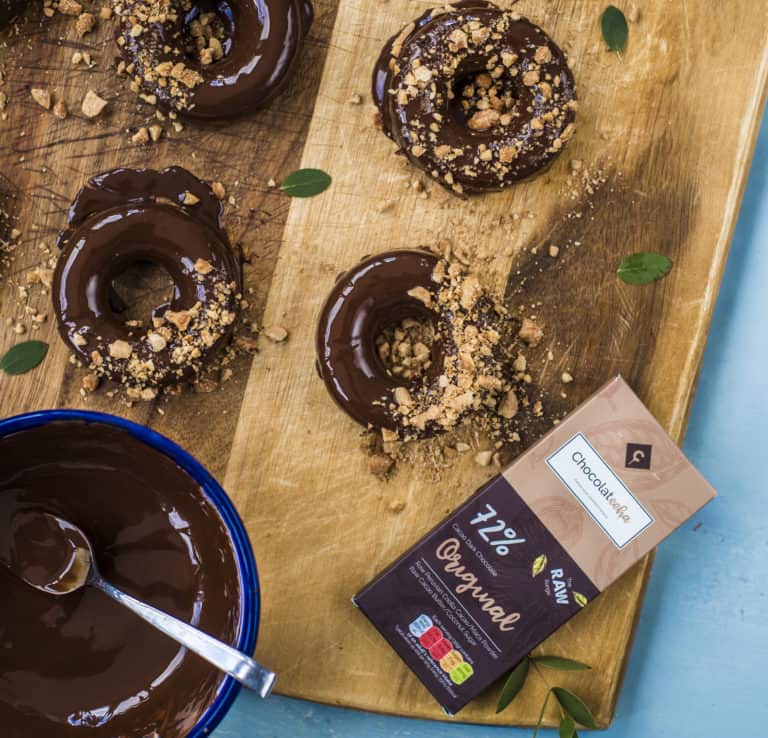 Raw Vegan Donuts with Peanut Butter & Chocolate! - Just 4 Ingredients!